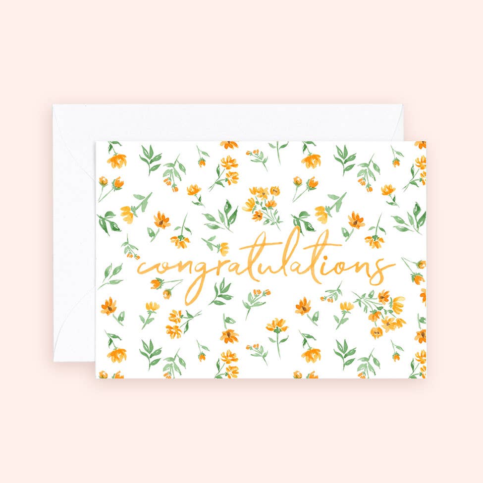 Floral Congratulations Mini Card – Ma Maison + Co.